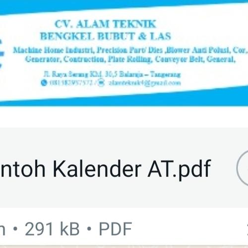Jual kalender jumbo 2023 sablon 1 warna biru CV alam teknik bengkel las ...