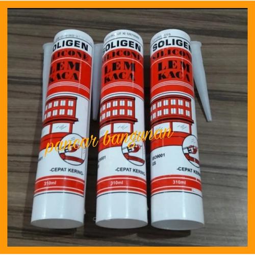 Jual LEM BOTOL KACA SOLIGEN - SILICONE GLASS SEALANT - LEM SILICONE ...