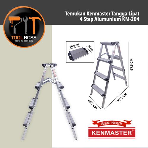 Jual TANGGA LIPAT 4 STEP ALUMUNIUM KM -204 KENMASTER -TANGGA RUMAH ...