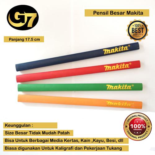 Jual Pensil Besar Makita HB Pensil Tukang Kayu Besi Kaligrafi Murah ...