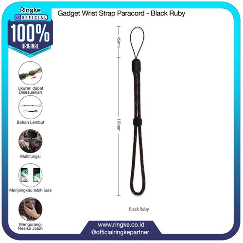 Promo Ringke Gadget Wrist Strap Paracord Black Ruby Gantungan HP USB Kamera - Jakarta Utara ...