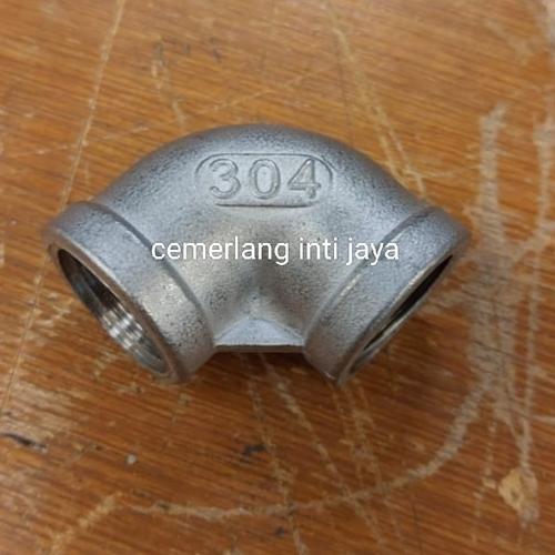 Jual Elbow Stainless Drat SS304 1/2" Inch / Knee Elbow Stainless SS 304 - Jakarta Barat ...