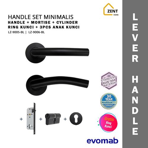 Promo Gagang Pintu Hitam Handle Set Minimalis Modern Black evomab ...