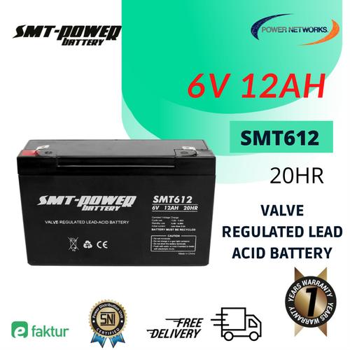 Jual SMT POWER 6V 12Ah Battery VRLA Aki kering 20HR SMT612 - Kota ...