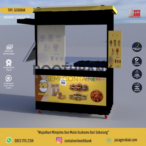 Jual Gerobak Rombong Container 150 x 60 210 Usaha Ayam Goreng, Burger ...