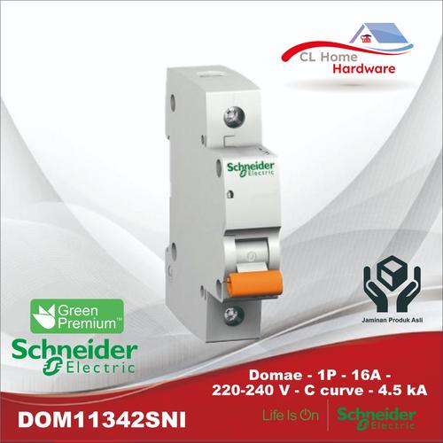 Jual MCB Schneider Domae 1 Phase 16 Ampere Original SNI, 1p 16a 1pole - Jakarta Barat - CL Home ...