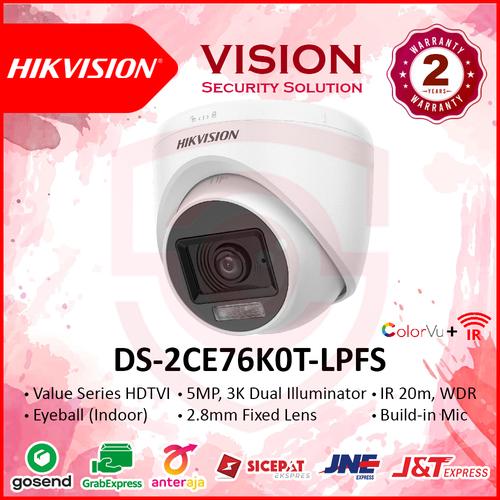 Jual Kamera CCTV Turbo HD Hikvision Indoor 5MP DS-2CE76K0T-LPFS Audio - Kab. Tangerang - Vision ...