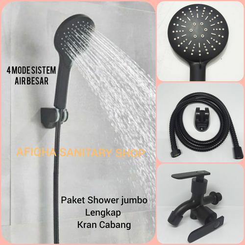 Jual PAKET HEMAT SHOWER MANDI LENGKAP/SHOWER SET BLACK SERIES + KRAN ...