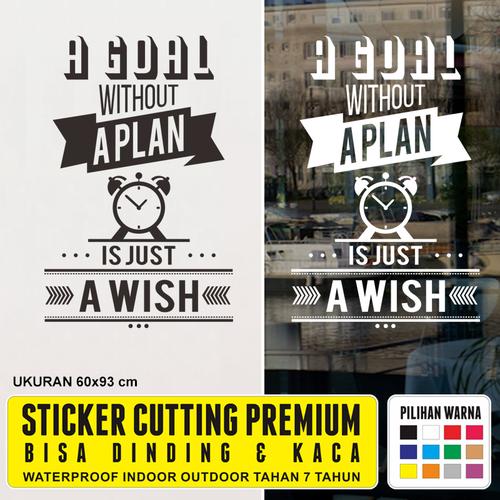 Jual Wall Sticker Dinding Kaca Cutting Kantor Motivasi Kerja Goal Plan ...