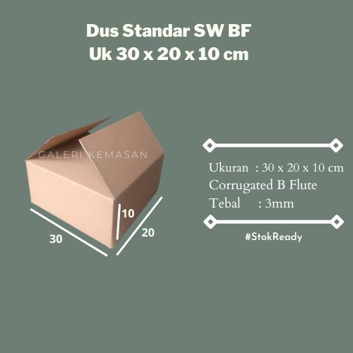 Jual Kardus Kemasan Box Barang Kotak Penyimpanan SW Uk. 30x20x10 Polos ...