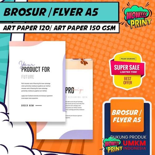 Jual Cetak Brosur Flyer A5 Full Color 1 sisi / 2 sisi Art Paper 150 gsm ...
