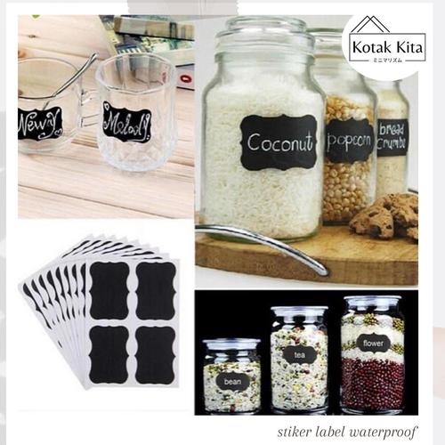 Jual Stiker Label Hitam Toples Container Dapur Waterproof - Wave ...