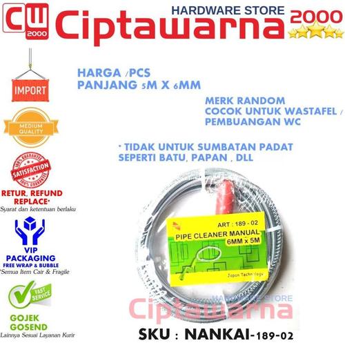 Jual ALAT PEMBERSIH PIPA WC WASTAFEL MANUAL PIPE CLEANER 6MM X 5M ...