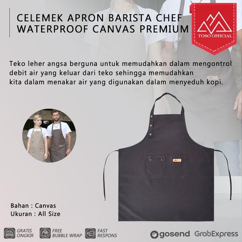 Jual CELEMEK MASAK APRON BARISTA CHEF WATERPROOF CANVAS PREMIUM KANVAS ...