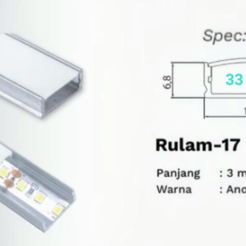 Jual List Rumah Lampu LED Strip Rulam-17 Almunium Acrylic Anodize HUBEN ...