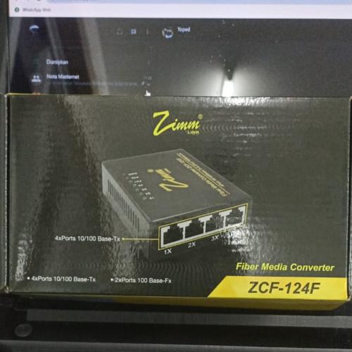 Jual Zimmlink Media Converter ZCF-124F 2SC FO AB to 4 LAN 10/100Mbps ...