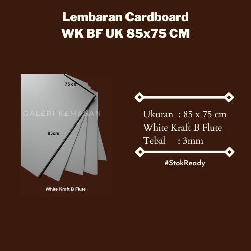 Jual Lembaran Kardus Corrugated Cardboard White Kraft Uk 85x75 Polos ...