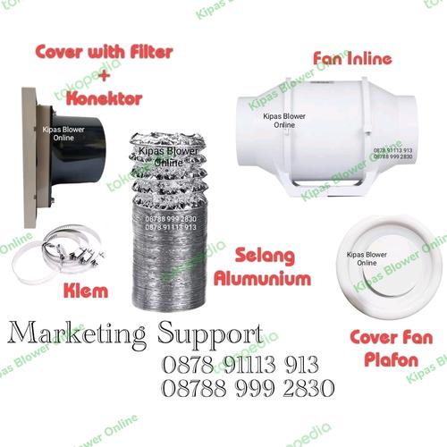 Jual Duct inline fan 5 inch exhaust fresh air 5 inch exhaust filter 5 ...
