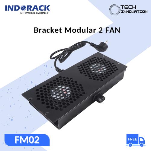 Jual INDORACK Accessories Bracket Modular 2 Fan Kipas Rack Rak Server ...