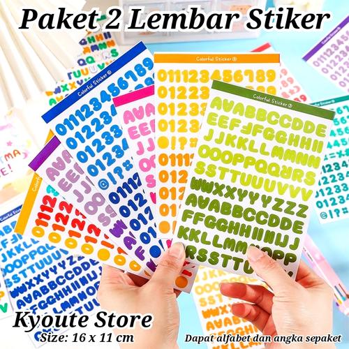 Jual 2 Lembar Sticker Alfabet Huruf Angka Nomor Alphabet Journal ...