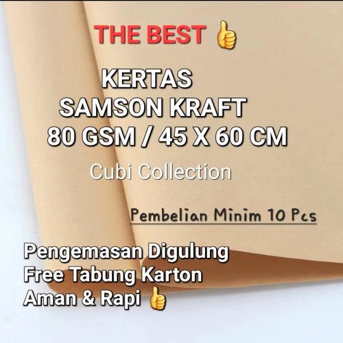 Jual KERTAS SAMSON KRAFT 80 GSM UKURAN 45X60 CM COKLAT NATURAL - Kota ...