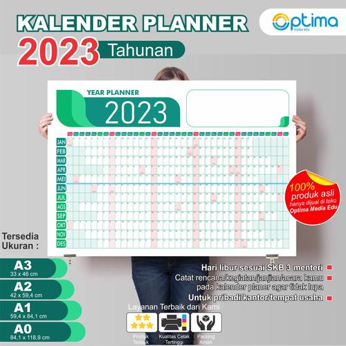 Jual KALENDER PLANNER TAHUNAN 2023 ukuran A0 , A1, A2 - A0-84,1 x 118,9 ...