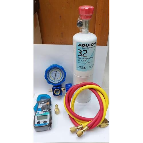 Jual Paket isi freon rumah AC R32 manifold selang adaptor tang ampere ...