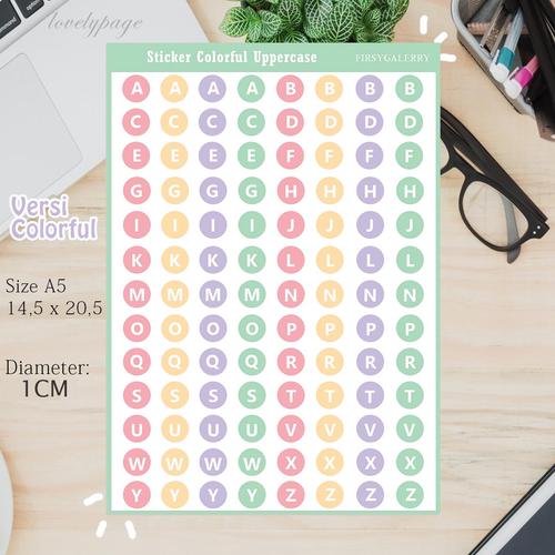 Jual Sticker Alfabet Huruf Label Bulat Nomor/Sticker Alphabet Number ...