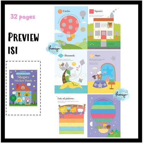 Promo Usborne Sticker Book Alphabet Number Space Animal Zoo Farm ...