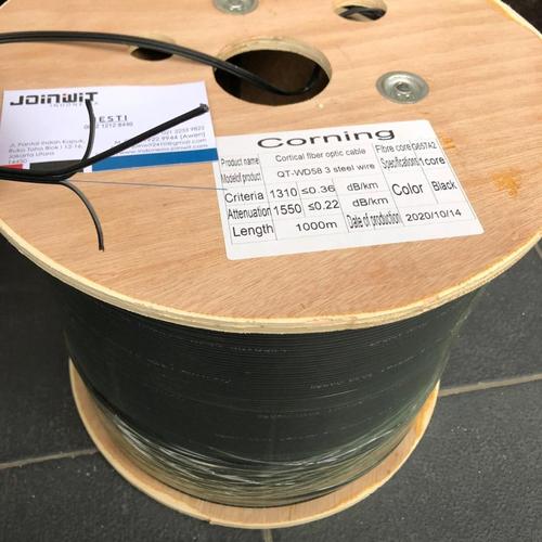 Jual KABEL dropcore 1 core drop wire 1core gepeng 1000m fiber optic fo ...