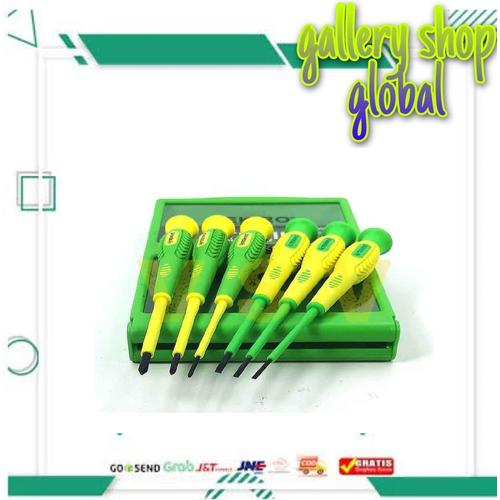 Jual TEKIRO obeng set listrik presisi screwdriver 6pcs electric ...