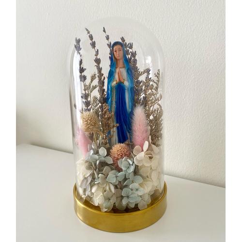 Jual Flower Dome | Pajangan Bunga Doa Bunda Maria Biru - Alas Besi ...