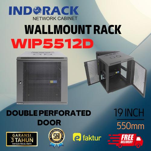 Jual Wallmount Rack INDORACK Perforated Door 12U Depth 550mm WIP5512D ...
