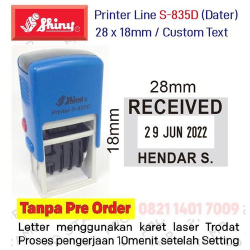 Jual Stempel Shiny S-835D / Dater 28x18mm Custom - Karet Runaflex - Kab ...
