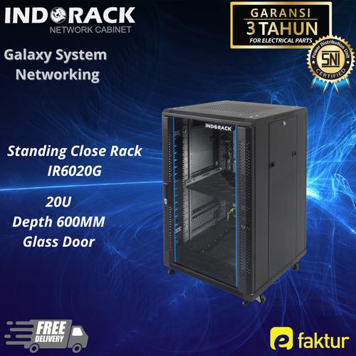 Jual Rack Server 20U INDORACK IR6020G Close Rack Glass Door Depth 600mm ...