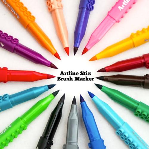Jual Artline Stix Brush Marker Warna (Part 1) Lettering Kaligrafi ...