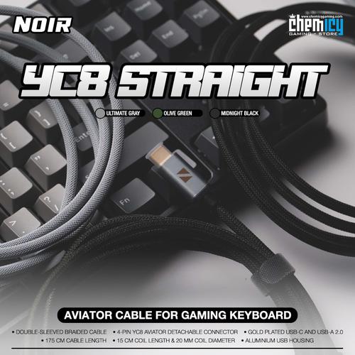 Jual Noir YC8 / YC-8 Straight Aviator Cable Type-C - Midnight Black ...