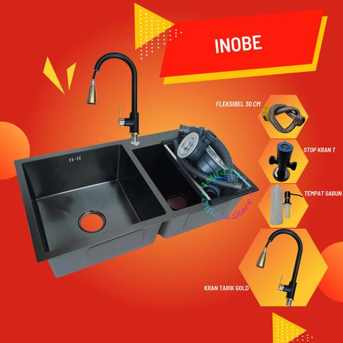 Jual Kitchen sink hitam 8245 Inobe / bolzano black paket - INOBE NO ...