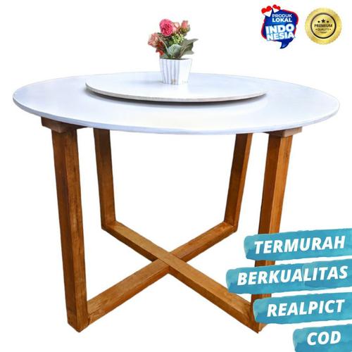 Jual Meja Makan Meja Putar Meja Aesthetic Vintage Scandinavian Japandi ...