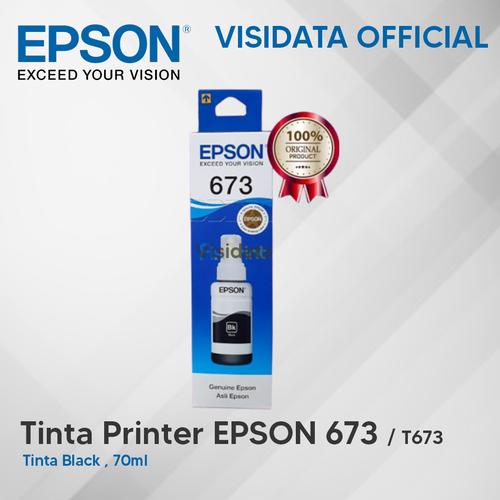 Jual Tinta Original Epson 673 B C M Y LC LM untuk Printer Epson L800 L805 - Black - Kota ...