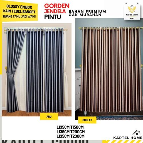 Jual HOME Gorden Blackout Glossy Polos Embos Premium Smokring Tebal ...