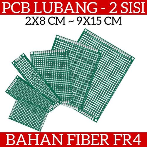 Jual PCB Double Layer Bahan Fiber FR4 Lubang Lobang Matrix 2 Sisi Layer ...