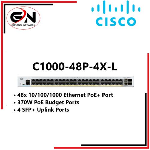 Jual CISCO Catalyst C1000-48P-4X-L 48 x 10/100/1000BASE-T Switch ...