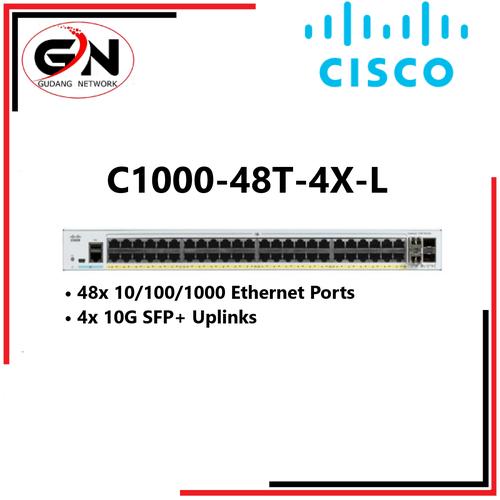 Jual Cisco Catalyst 1000 Series Switch C1000-48T-4X-L - Unit Only - Jakarta Pusat - Gudang ...