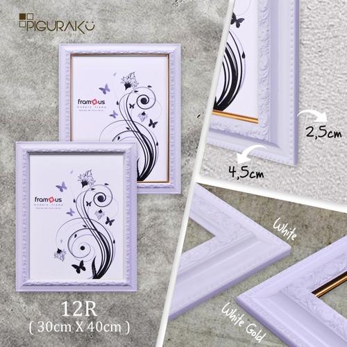 Jual Bingkai Foto 12R 30x40Cm -4,5Cm -Pigura Foto -Ukir Putih, Putih ...