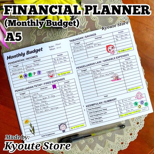 Jual Buku Financial Planner (Monthly Budget) Kyoute A5 Rencana Uang ...