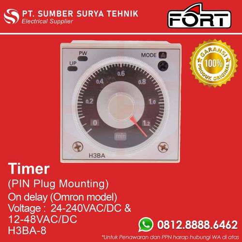 Jual Timer (PIN Plug Mounting) H3BA-8 On delay (Omron Model) FORT - 24 ...