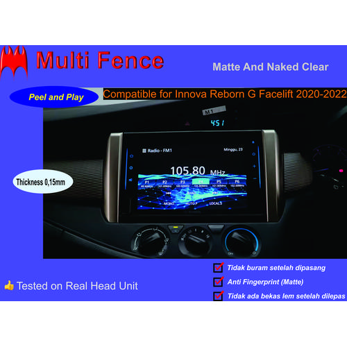 Jual Screen Guard Head Unit Innova Reborn Facelift Type G 2020 Up ...