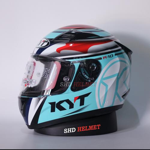Jual Helm Full Face KYT R10 Aquamarine Flat Visor Full Face KYT Biru Tosca - M - Kab. Demak ...