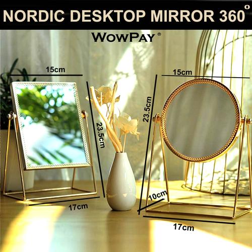 Jual Kaca Cermin Meja Rias Makeup Luxury Desktop Mirror Rotasi 360 ...